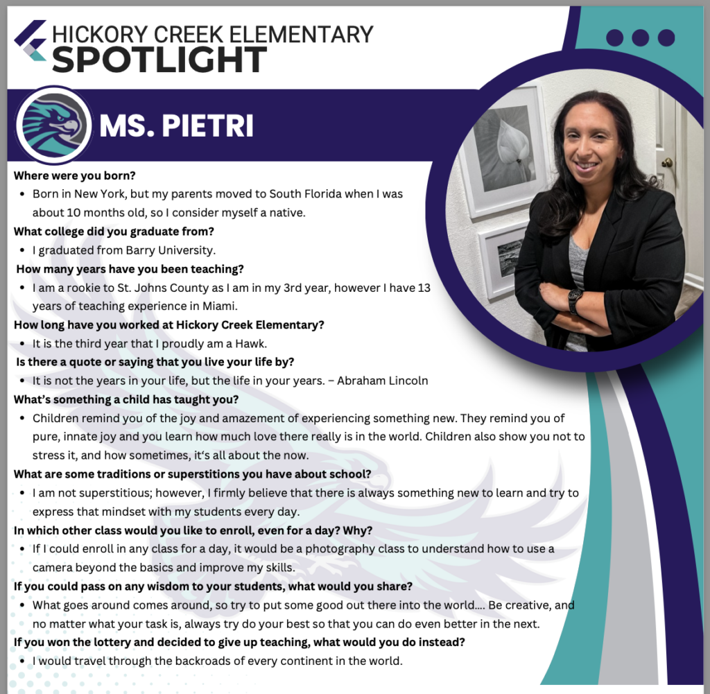 HCES Spotlight – Hickory Creek Elementary School